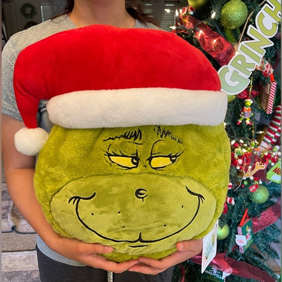 Dr. Seuss | Holiday | The Grinch Head Decorative Pillow | Poshmark
